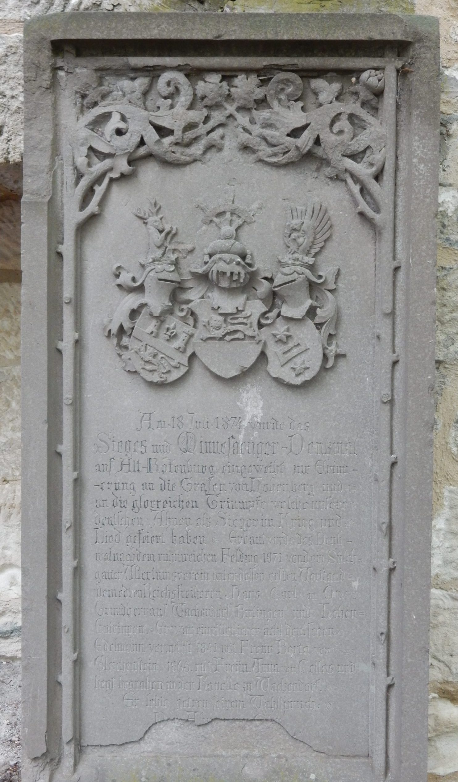 Gedenkstein an Hans Carl von Ow | Alpenverein Rottenburg